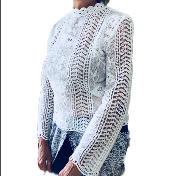 Tops | Lace High Neck Top | Poshmark